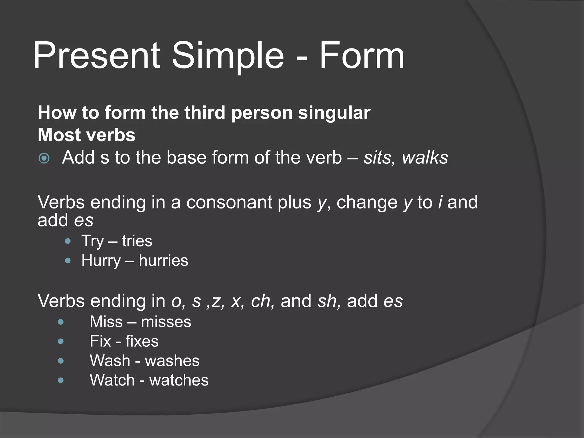 Overview of Present Tenses | PPTX