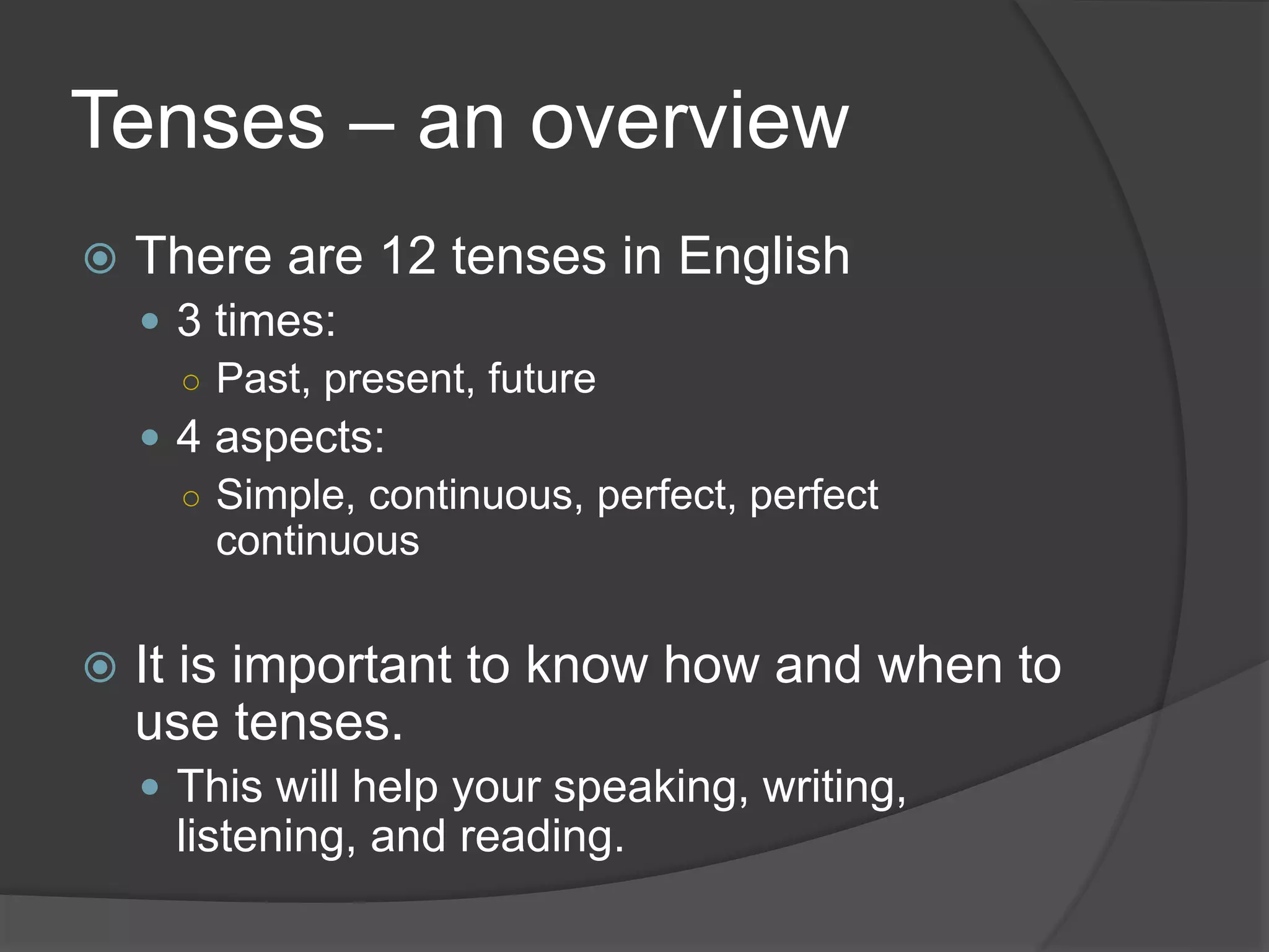 Overview of Present Tenses | PPTX
