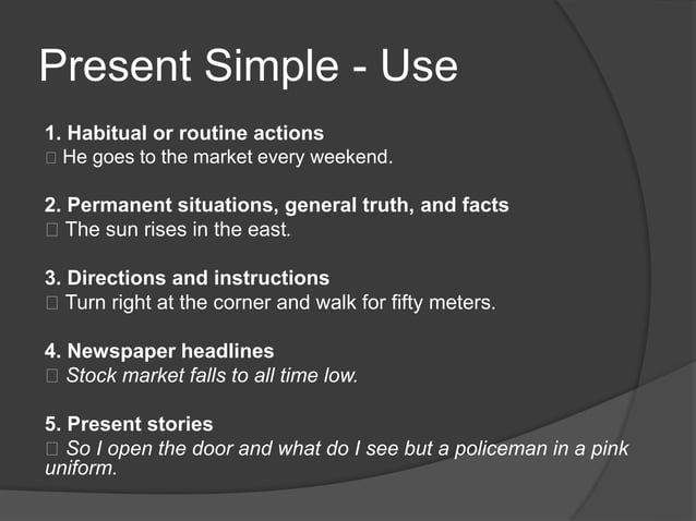 Overview of Present Tenses | PPTX