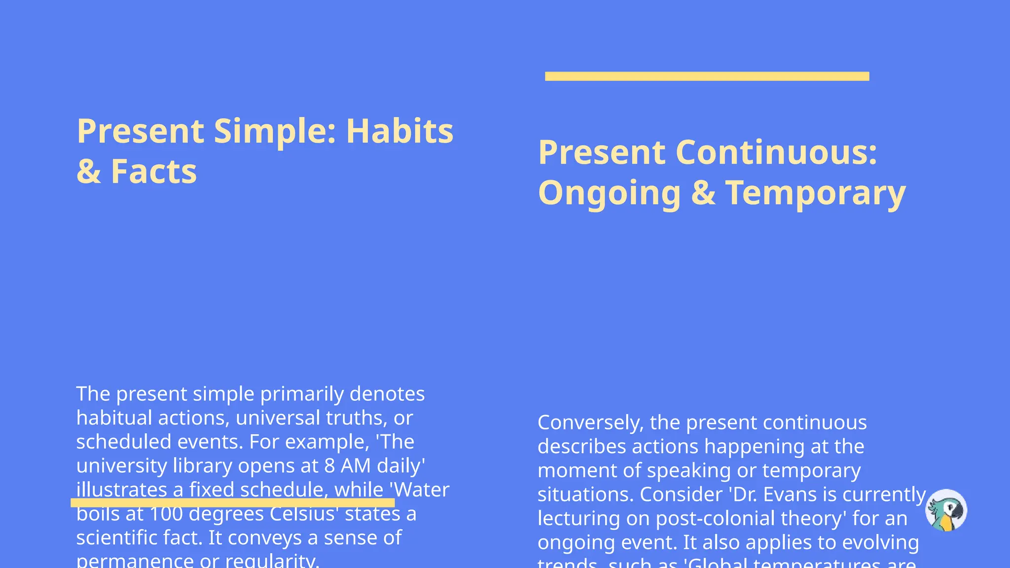 Present Tenses Simple Continuous esl teaching | PPTX