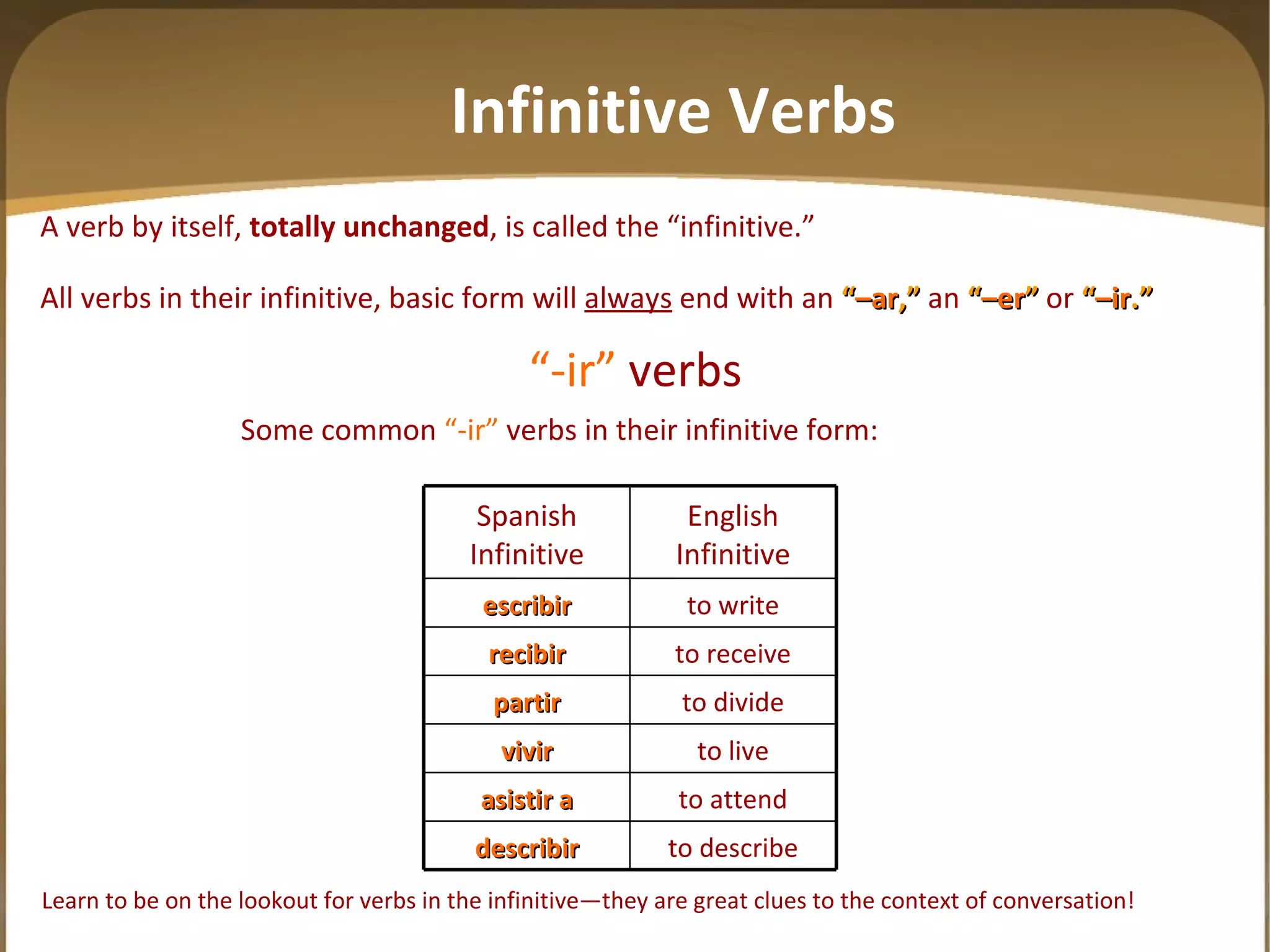 Present Tense Verbs | PPT