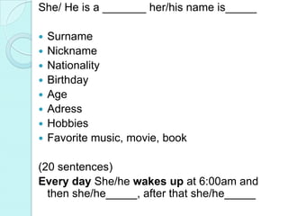 Present tense, verbs in third person | PPTX