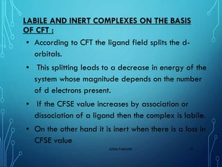 labile and inert complexe stable and unstable complex | PPTX