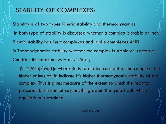 labile and inert complexe stable and unstable complex | PPTX ...