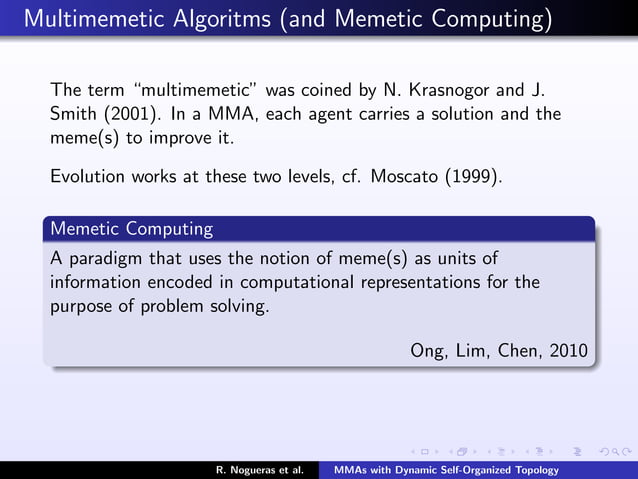 An Analysis of a Selecto-Lamarckian Model of Multimemetic Algorithms with Dynamic Self-Organized ...