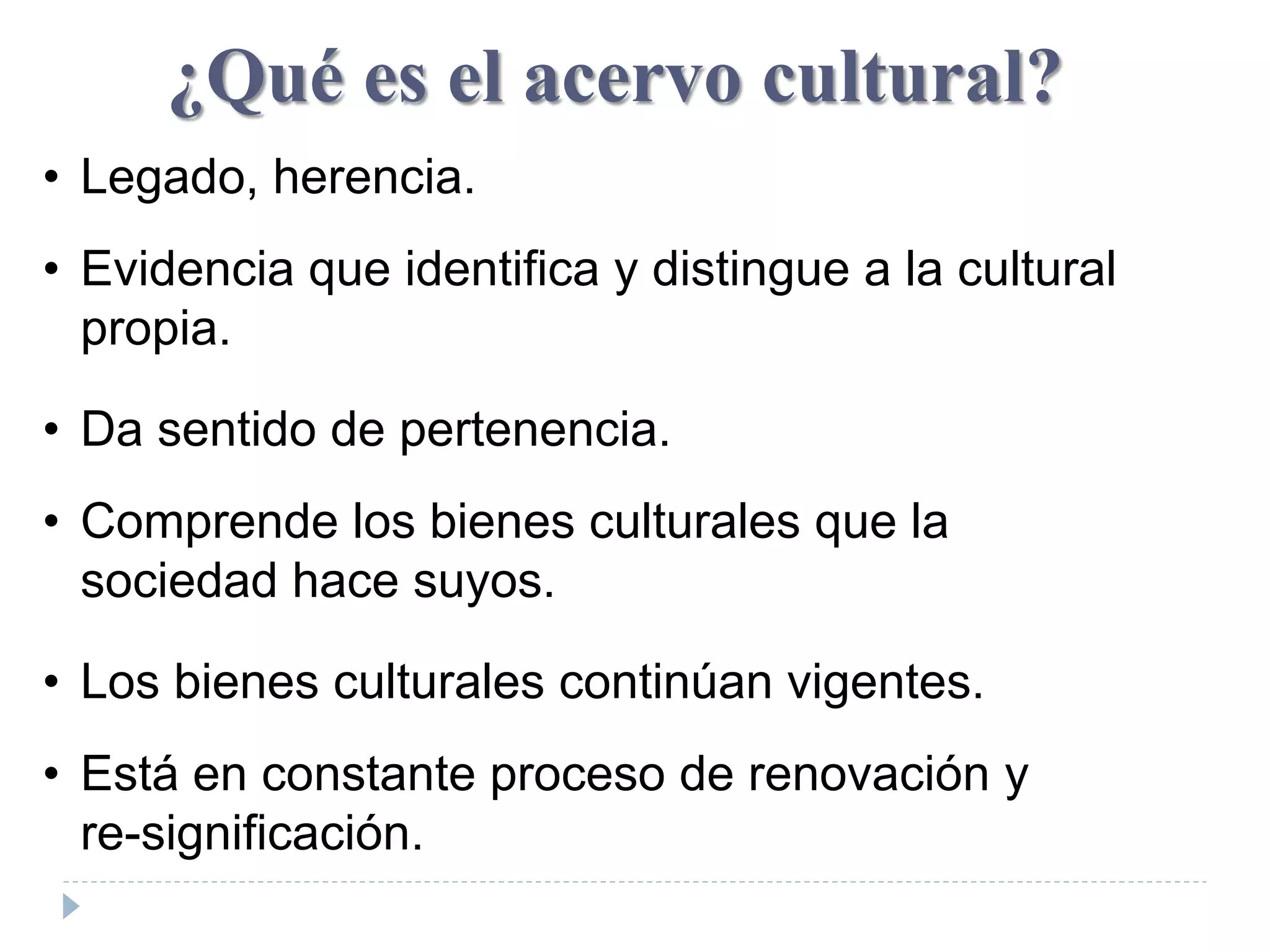 Conceptos y clasificación del Acervo cultural | PDF