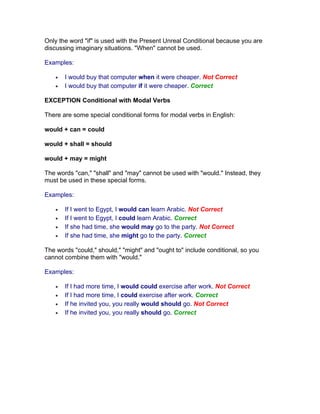 Present Unreal Conditional | DOC | Programming Languages | Computing