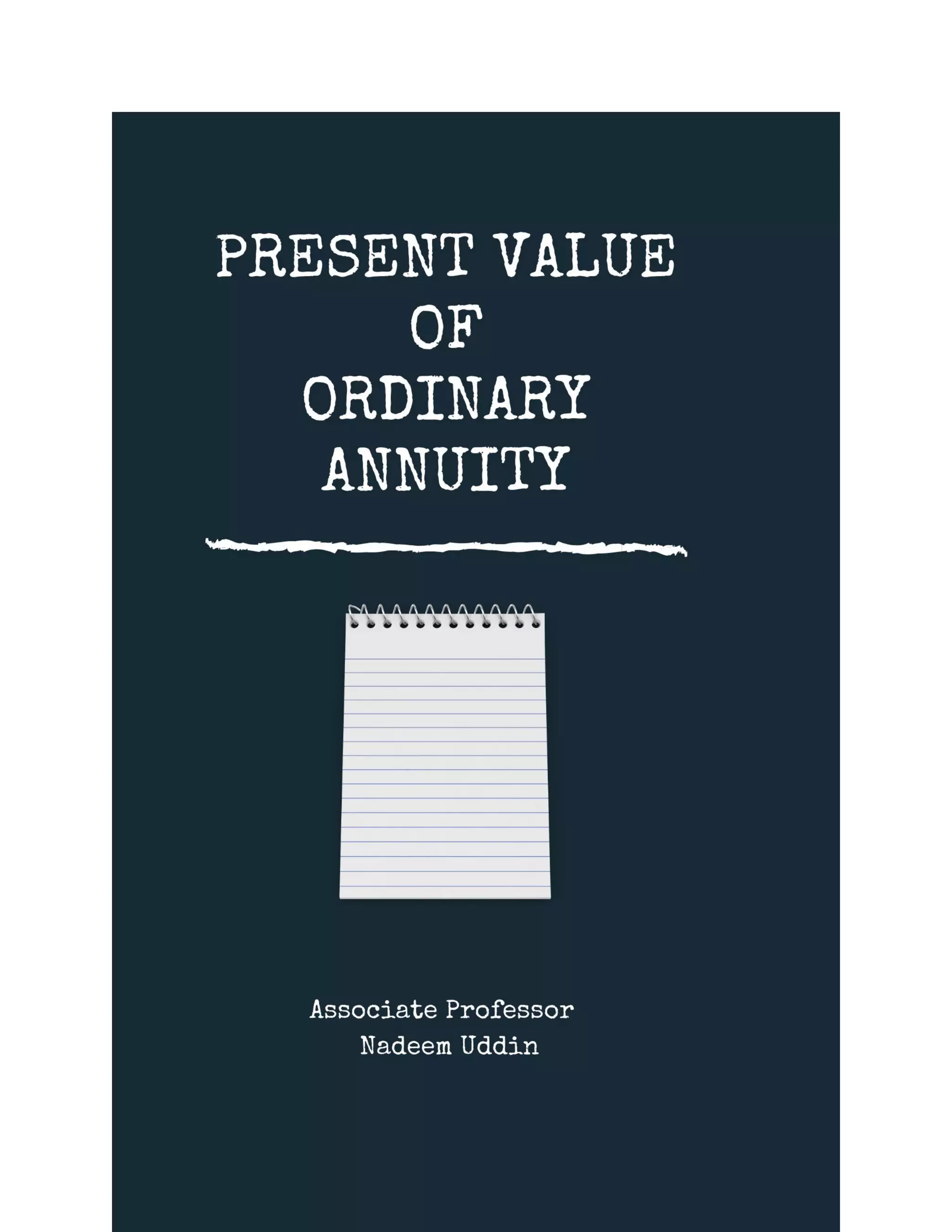 Present value of ordinary annuity | PDF