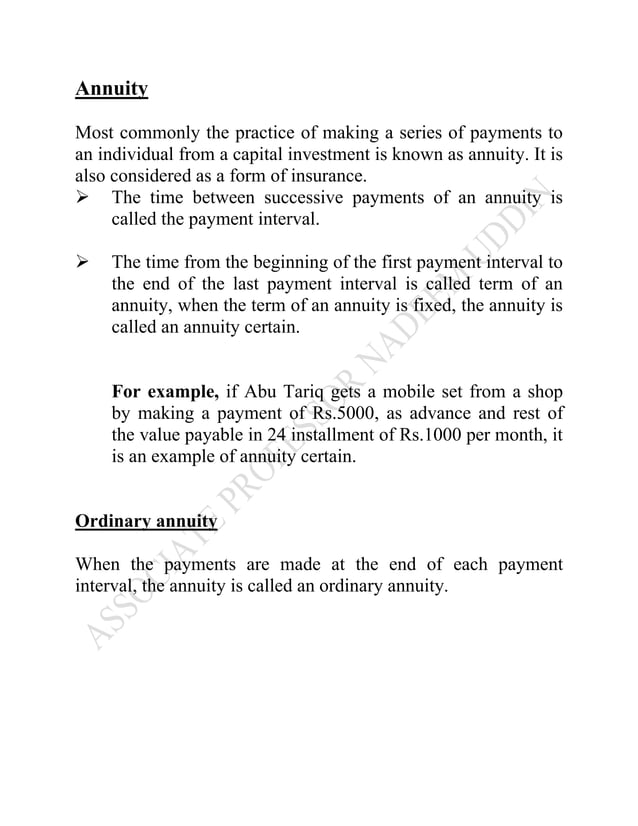 Present Value Of Ordinary Annuity Pdf