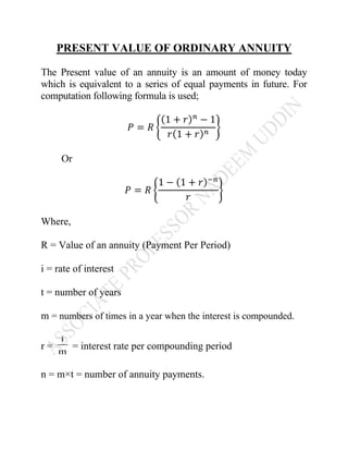 Present value of ordinary annuity | PDF