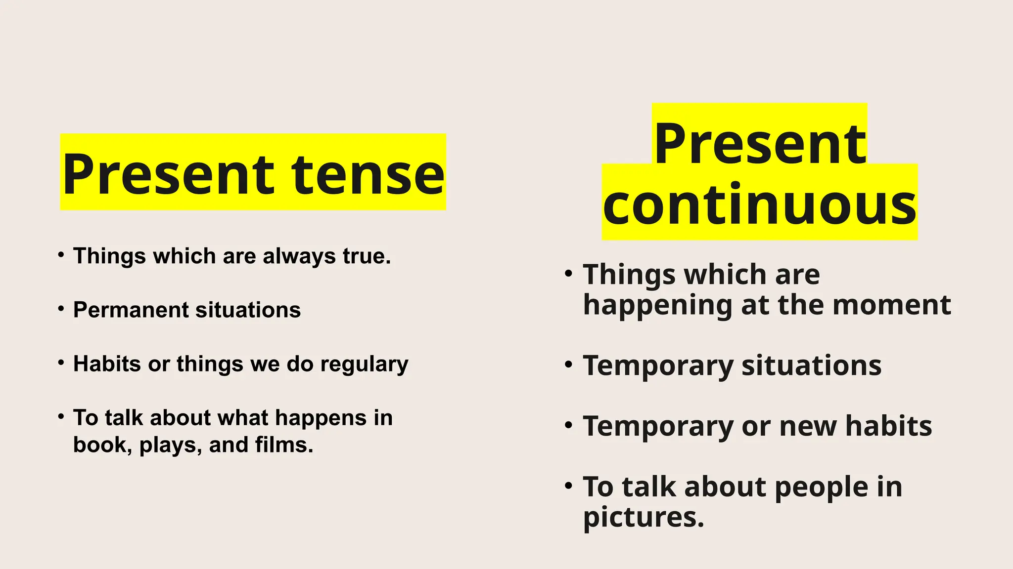 the present tense versus present continuous tense.pptx
