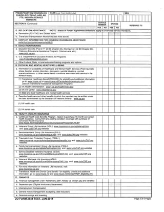 Preseparation counseling checklist | PDF