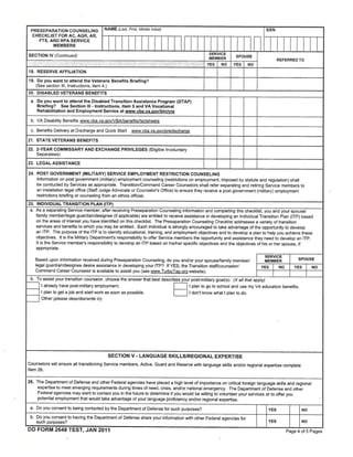 Preseparation counseling checklist | PDF