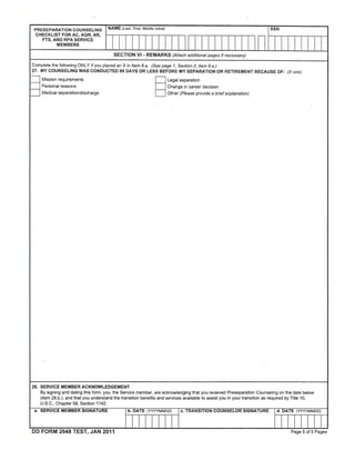 Preseparation counseling checklist | PDF