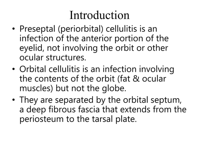 Preseptal and orbital cellulitis MD5 by Noel | PPTX