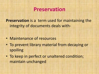 Preservation and conservation | PPTX
