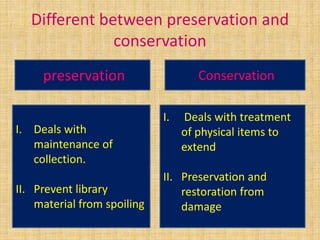 Preservation and conservation | PPTX