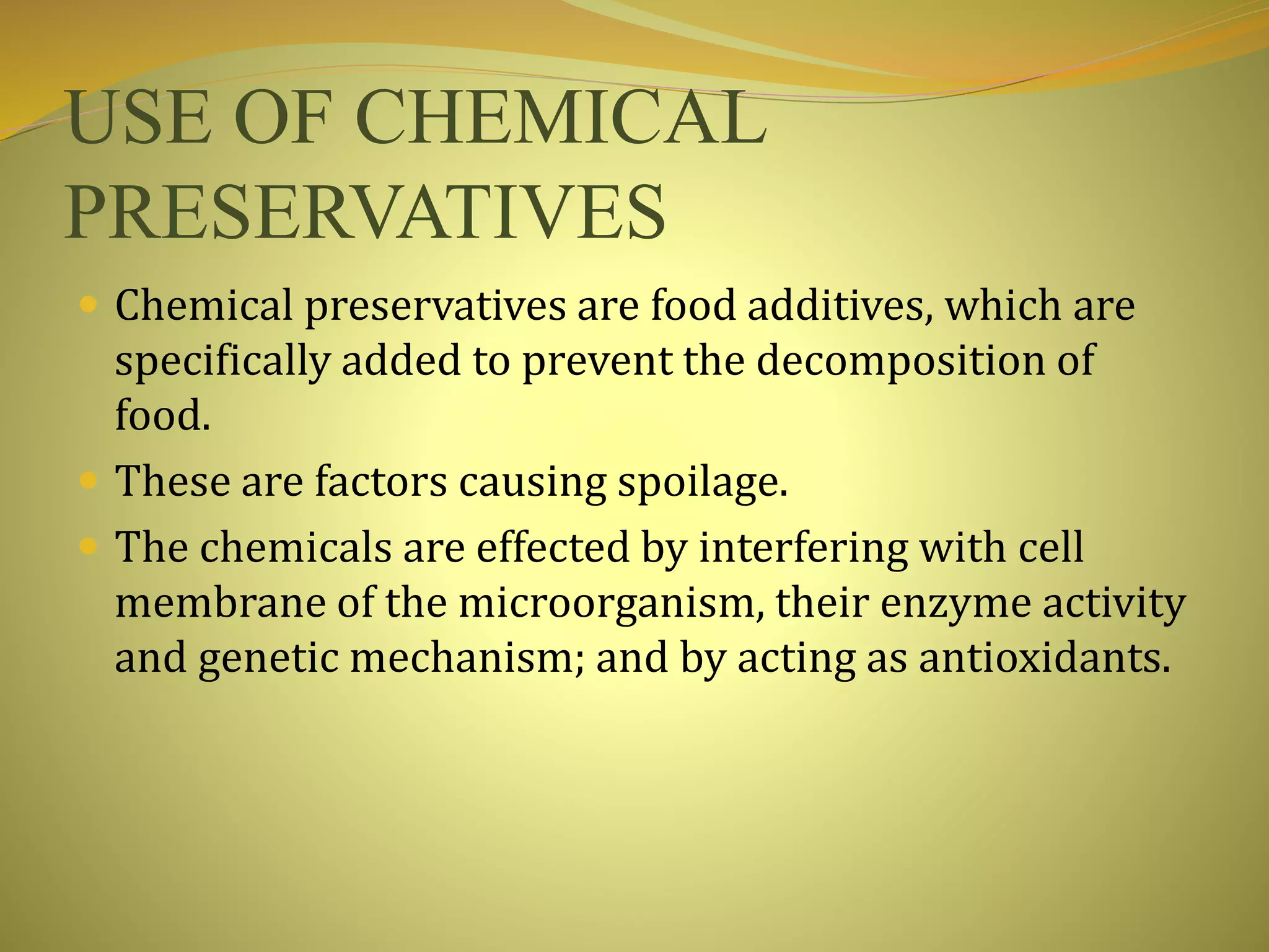Preservation by chemicals | PPTX