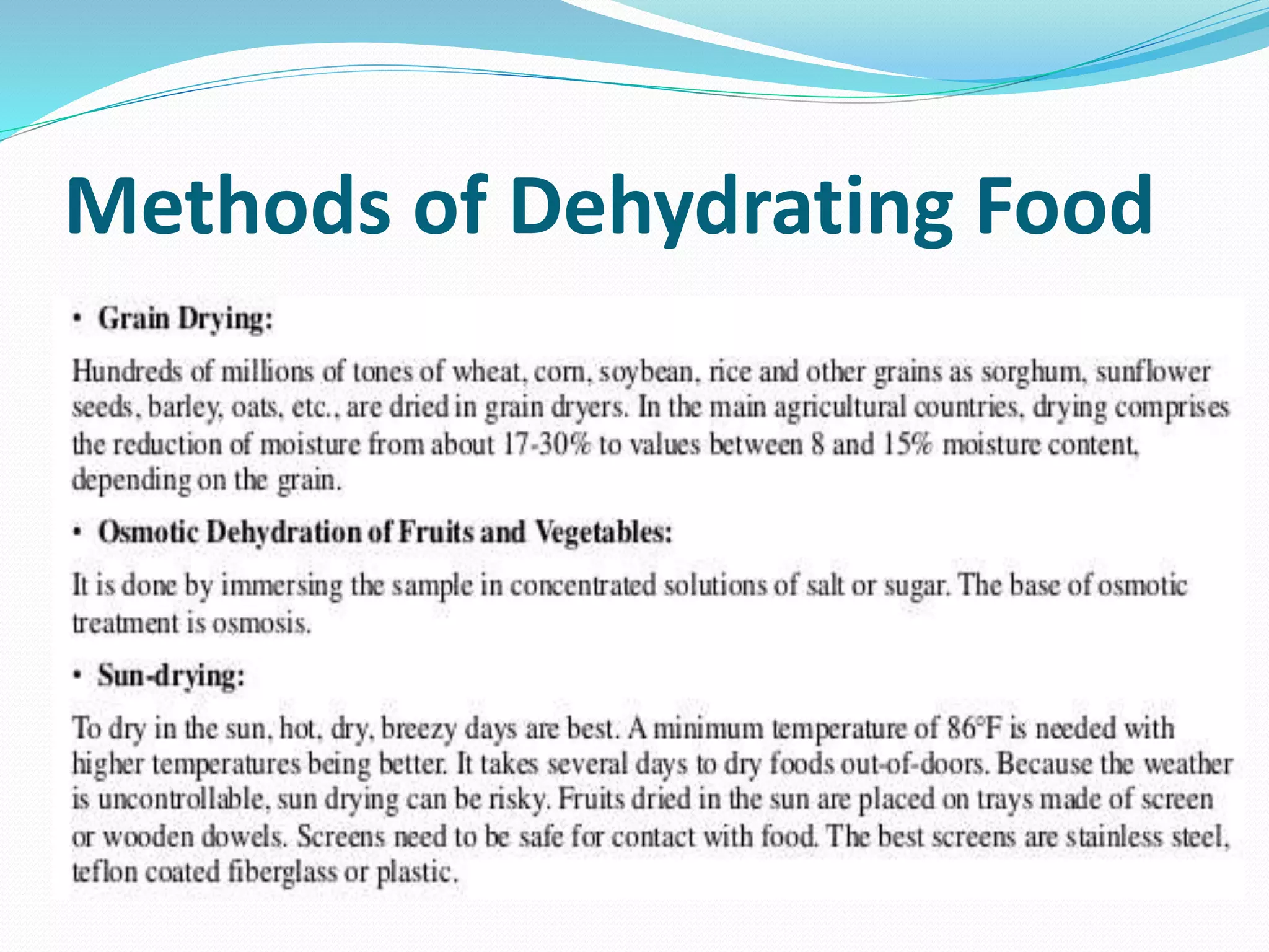 Food Preservation by concentration and dehydration final | PPTX