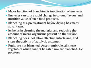 Preservation by heat treatment blanching | PPTX