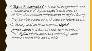Preservation for 21st Century Library Collections | PPTX
