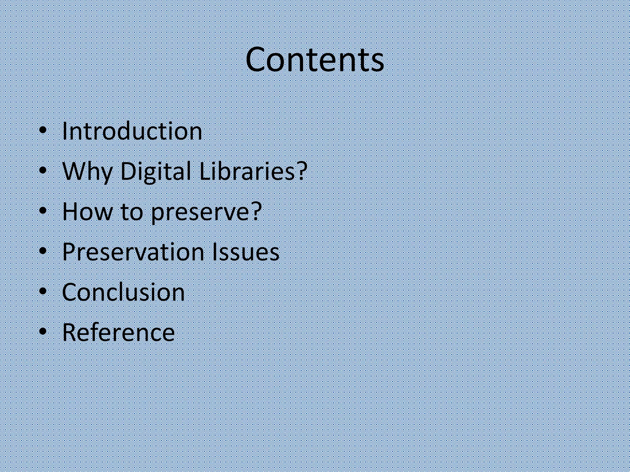 Preservation issues in digital libraries | PPTX