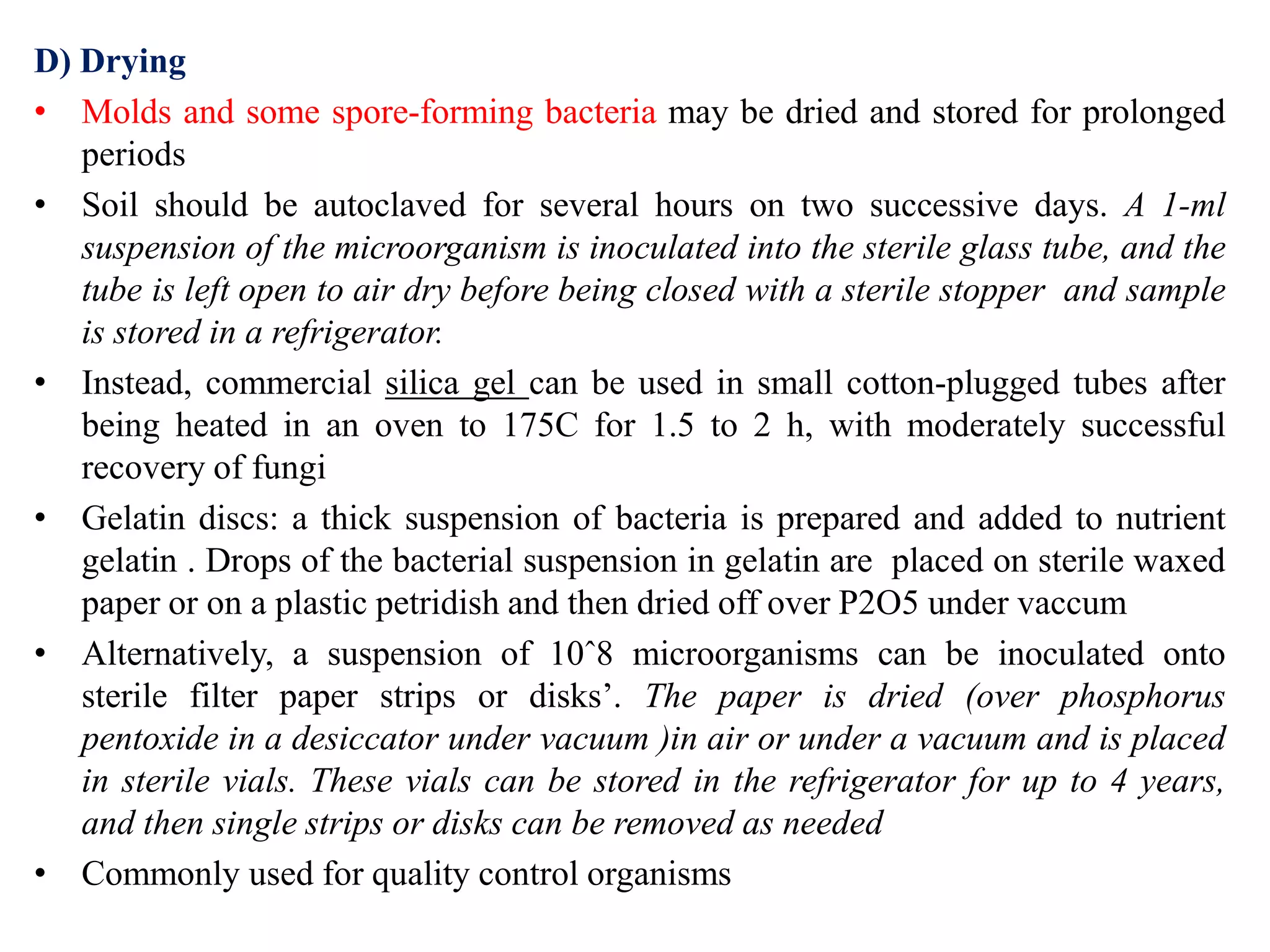Preservation of bacteria | PDF