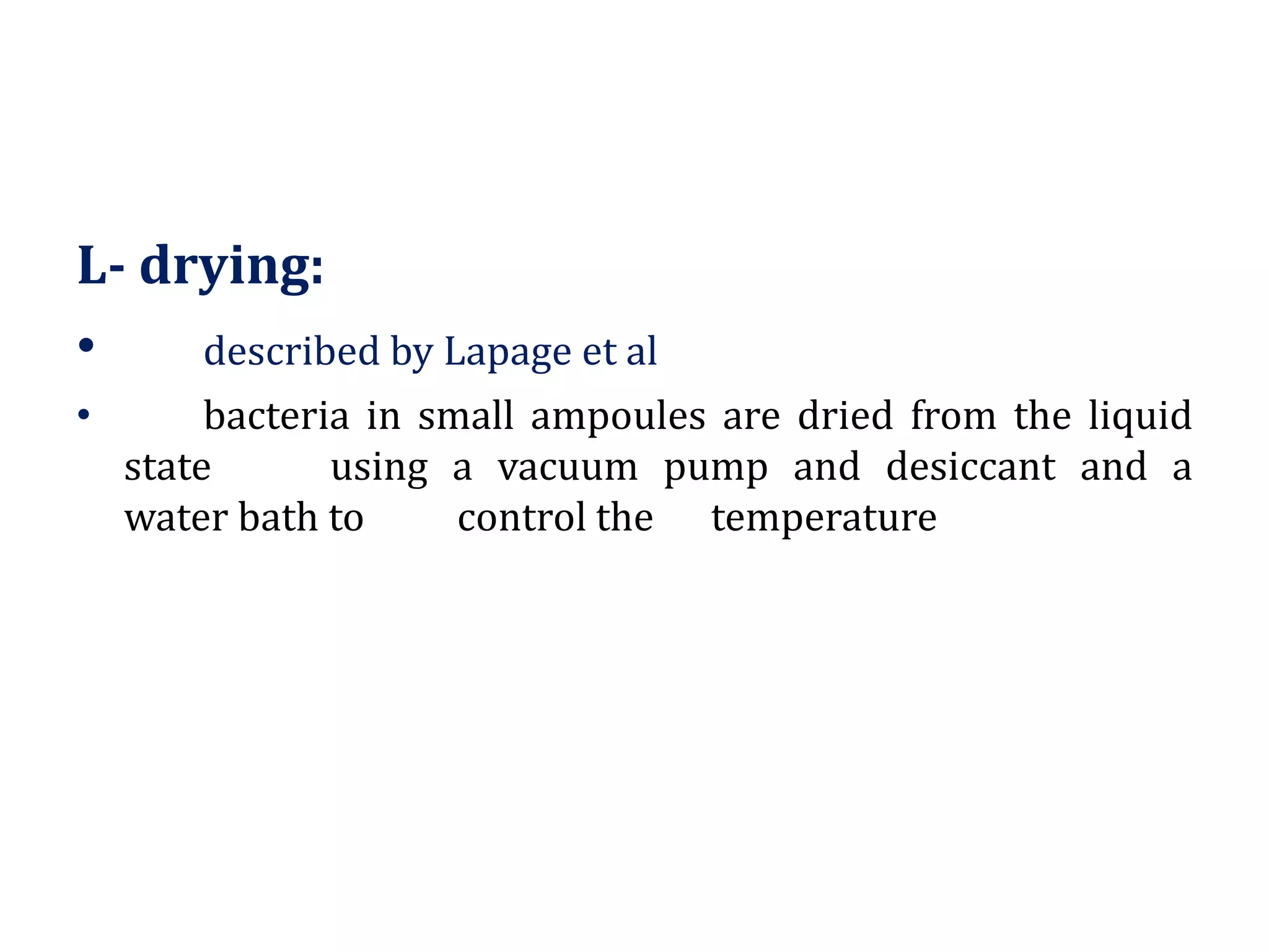 Preservation of bacteria | PDF
