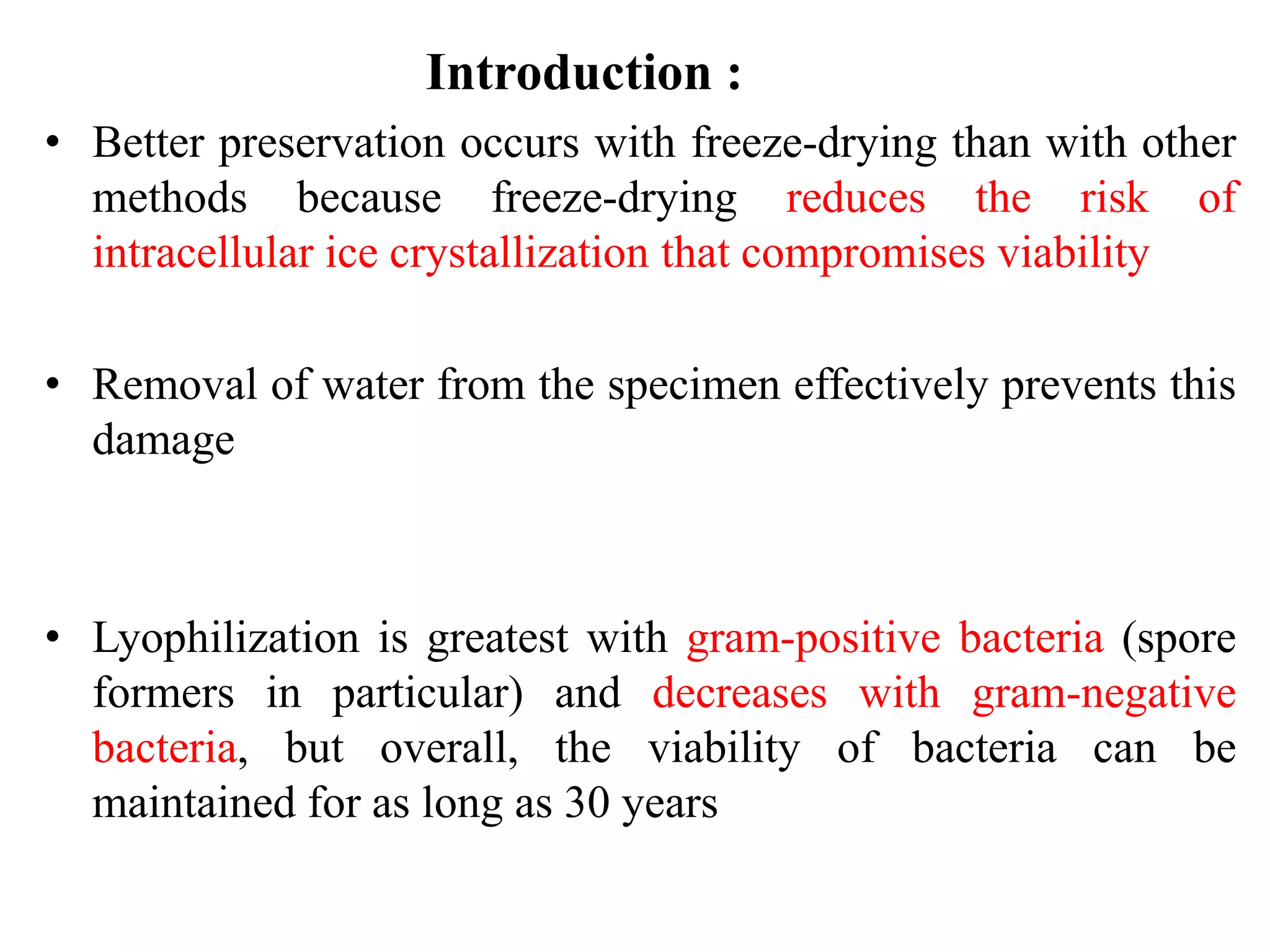 Preservation of bacteria | PDF