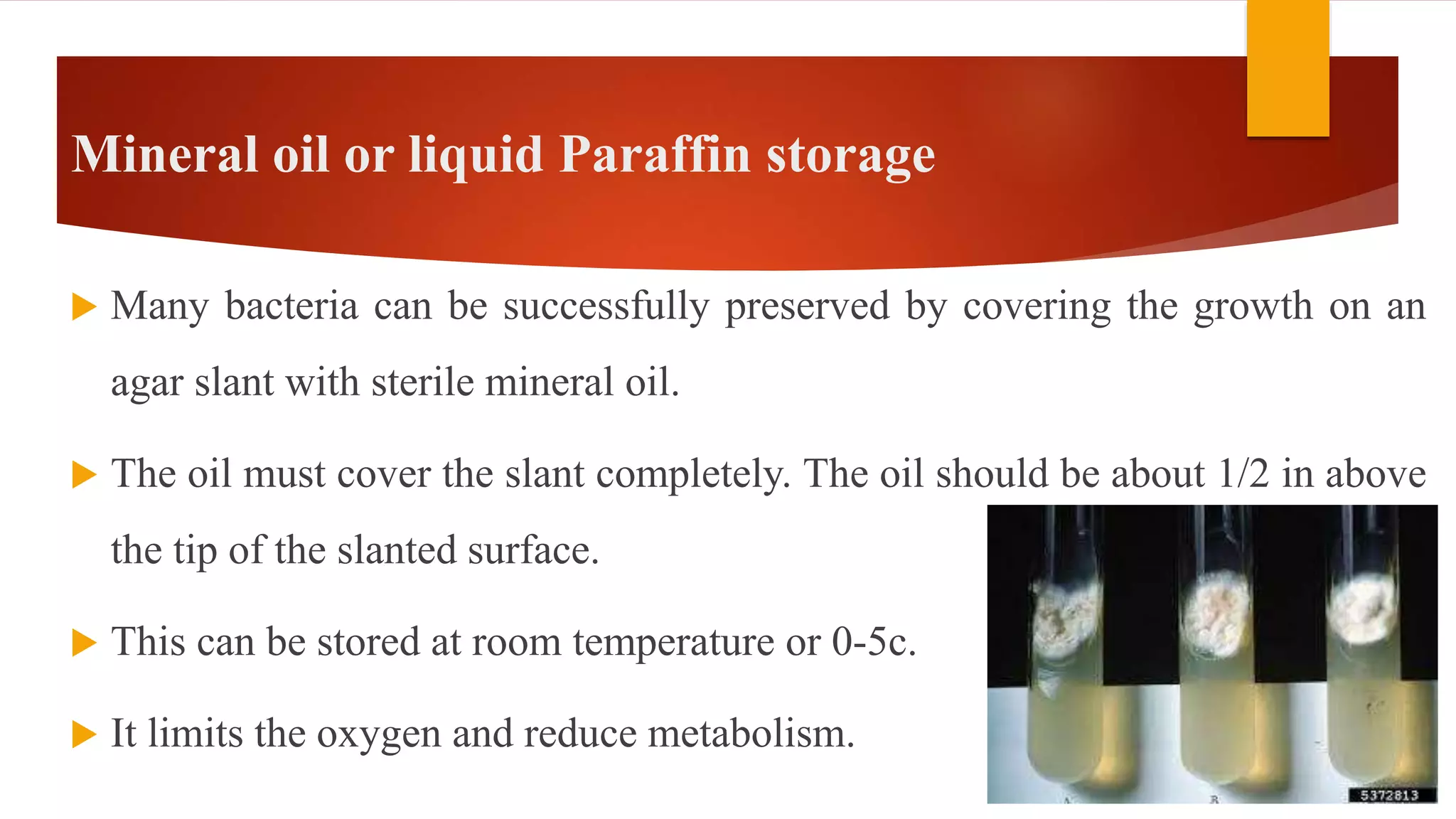 Preservation of bacteria for long term | PPTX | Chemistry | Science