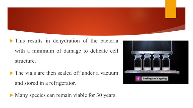 Preservation of bacteria for long term | PPTX | Chemistry | Science