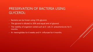 Preservation of bacterial 2 | PPTX | Chemistry | Science