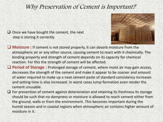 Preservation of Cement | PPTX