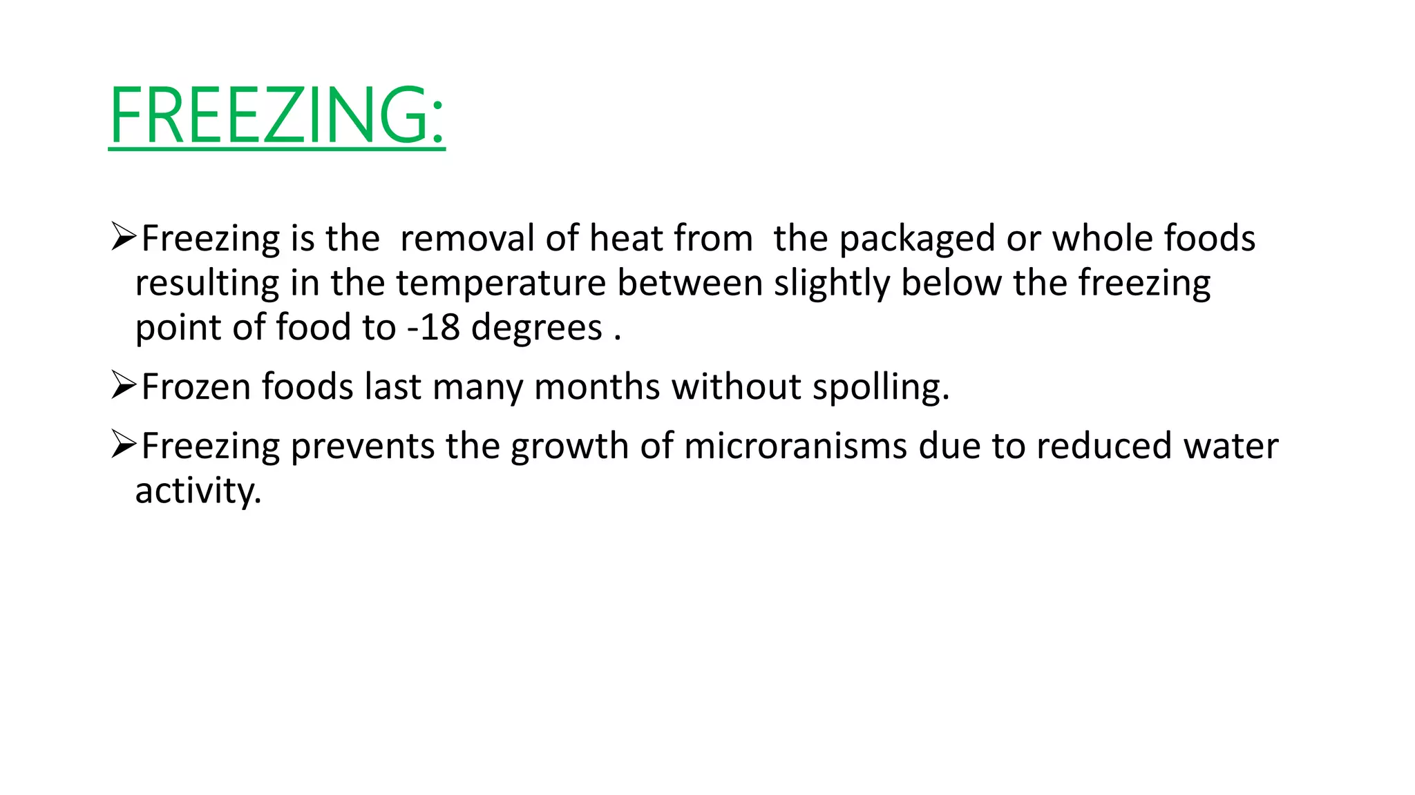 Preservation of food by low temperature | PPTX