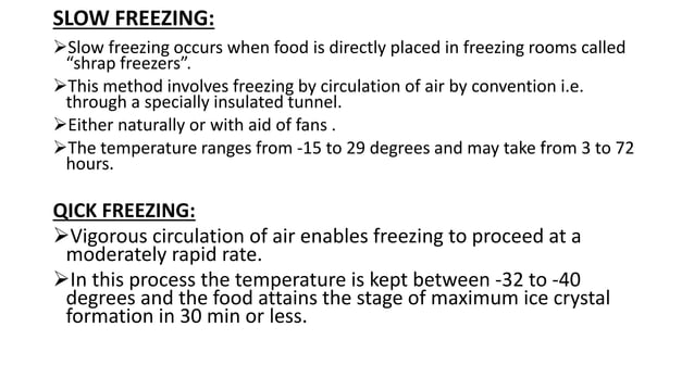 Preservation of food by low temperature | PPTX