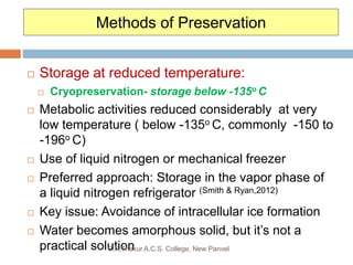 Preservation of industrial cell culture | PPTX