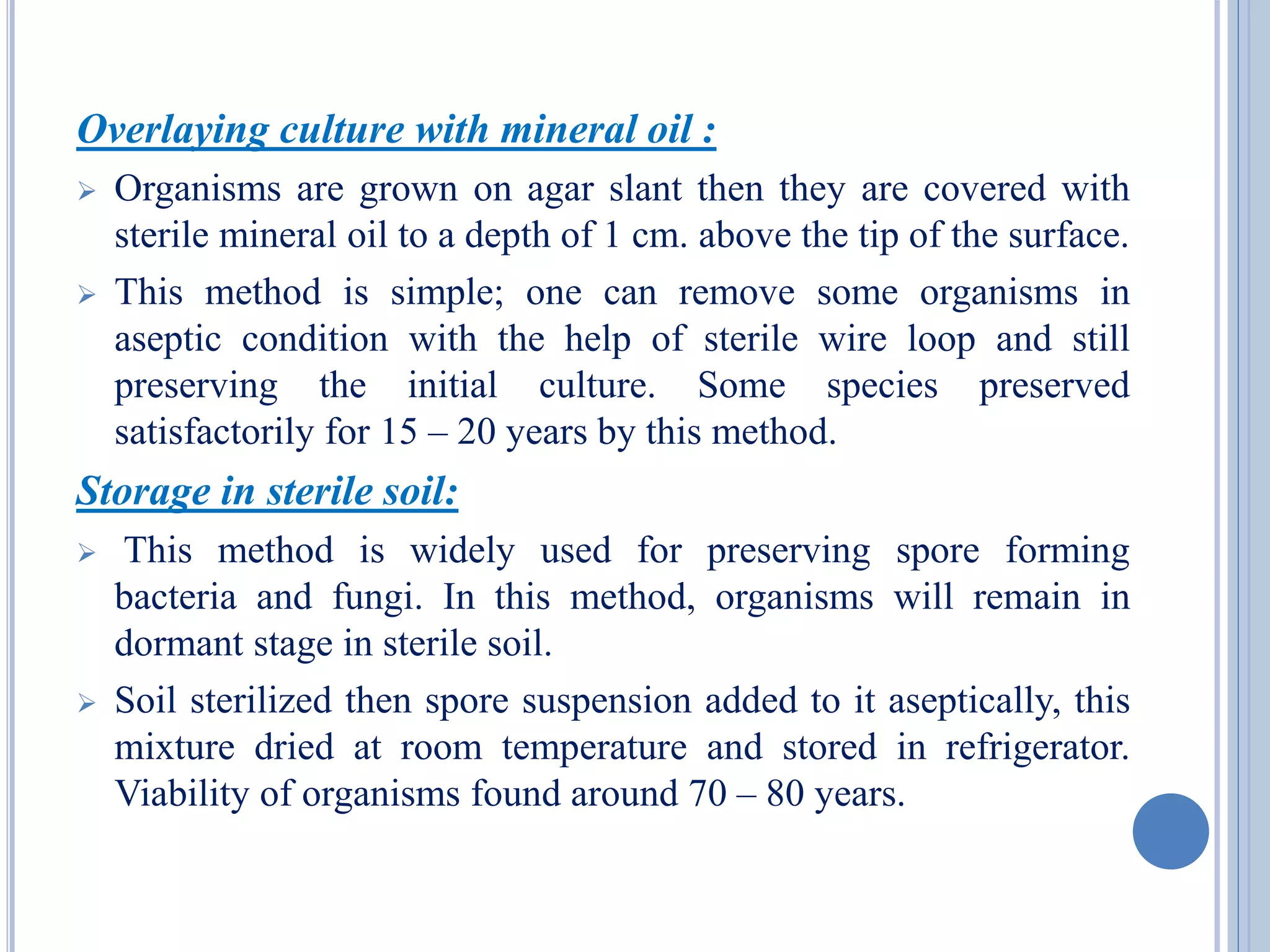 Preservation of industrially important microbial strain | PPTX