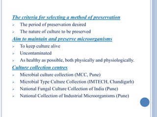 Preservation of industrially important microbial strain | PPTX