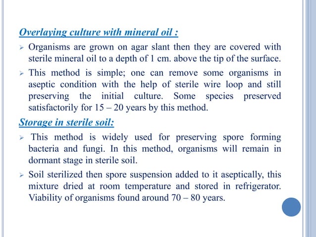 Preservation of industrially important microbial strain | PPTX