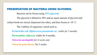 Preservation of microbes | PPTX