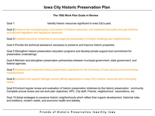 Preservation Plan Update | PPT | Real Estate