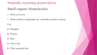 Preservatives, MOAs and Bacterial Resistance | PPTX | Chemistry | Science