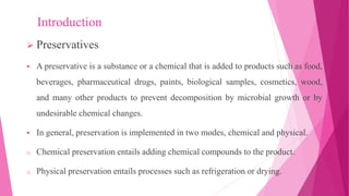 Preservatives, MOAs and Bacterial Resistance | PPTX | Chemistry | Science