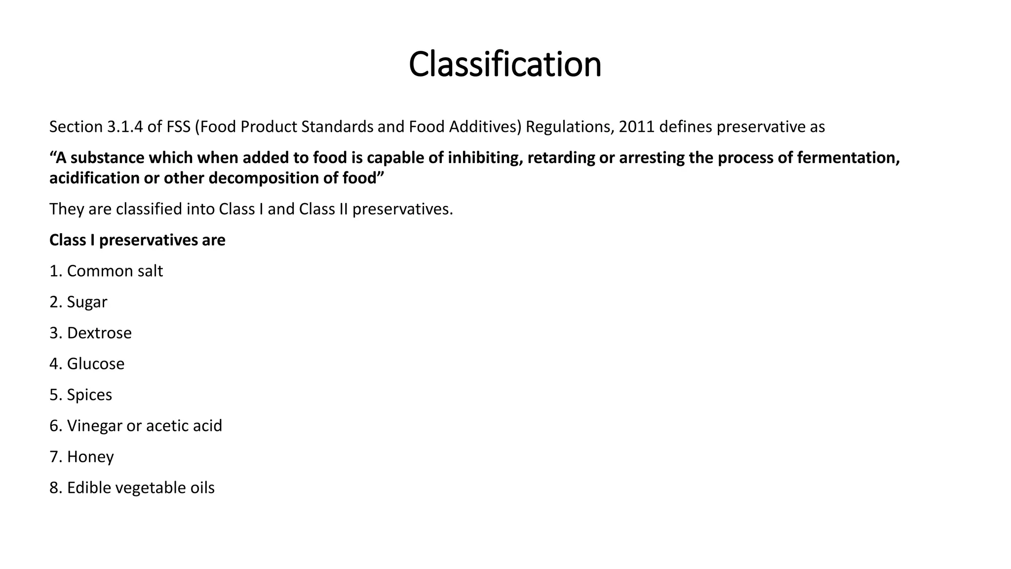 Preservatives: Classification & Food Analysis | PPTX