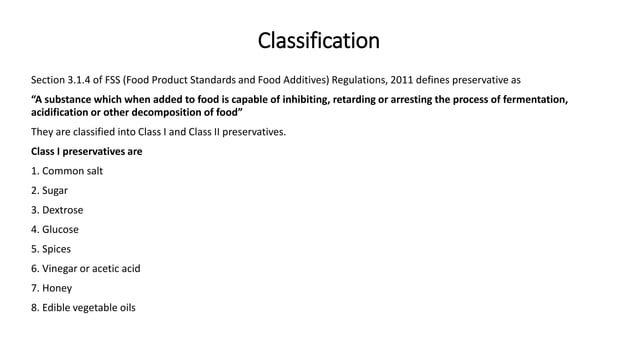Preservatives: Classification & Food Analysis | PPTX | Skin Care | Beauty