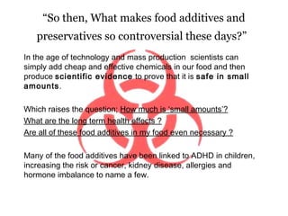 Preservatives and food additives harmless or harmful | PPT