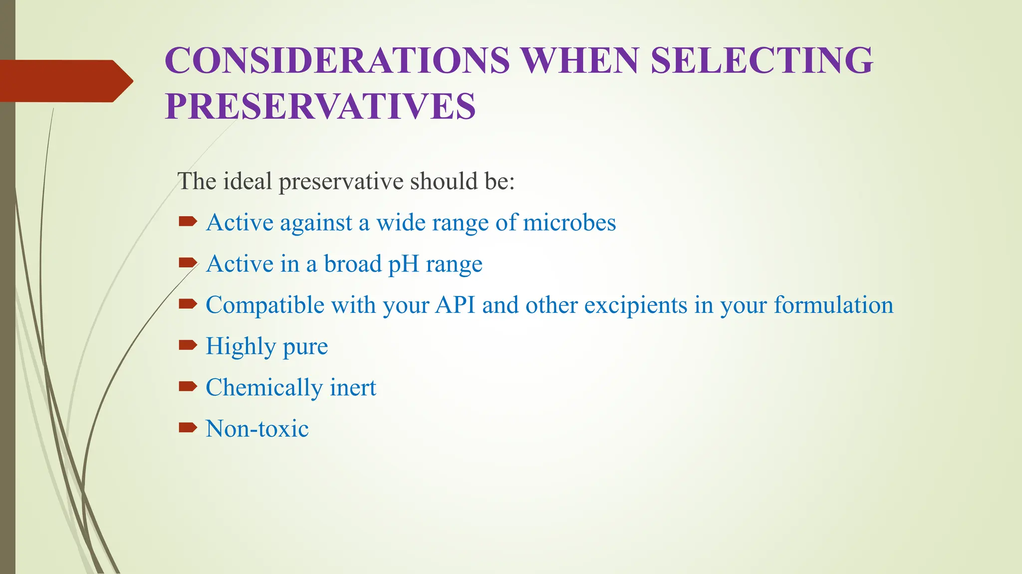 Preservatives (Criteria for Selecting Preservatives Used in Liquid ...