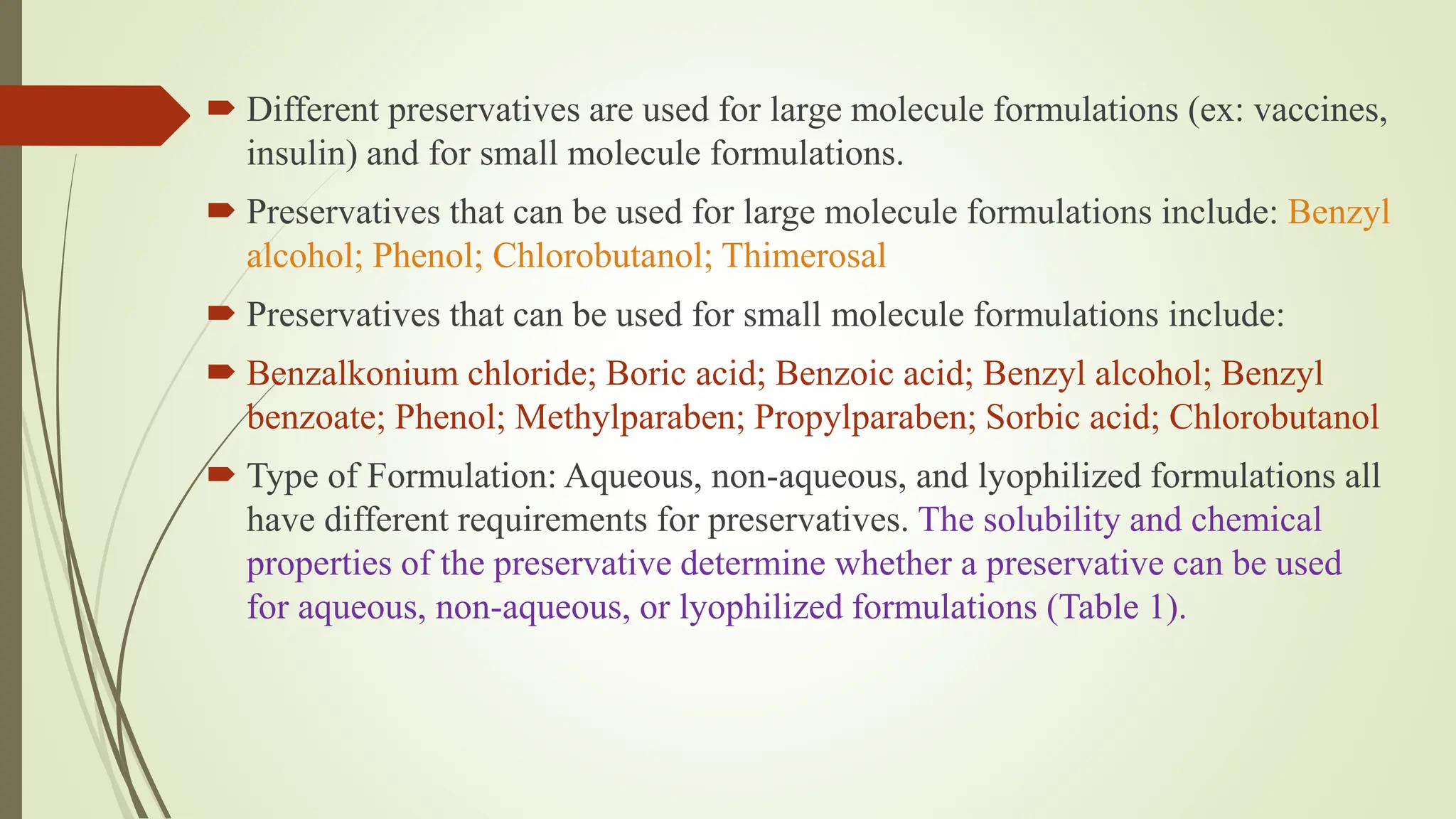 Preservatives (Criteria for Selecting Preservatives Used in Liquid ...