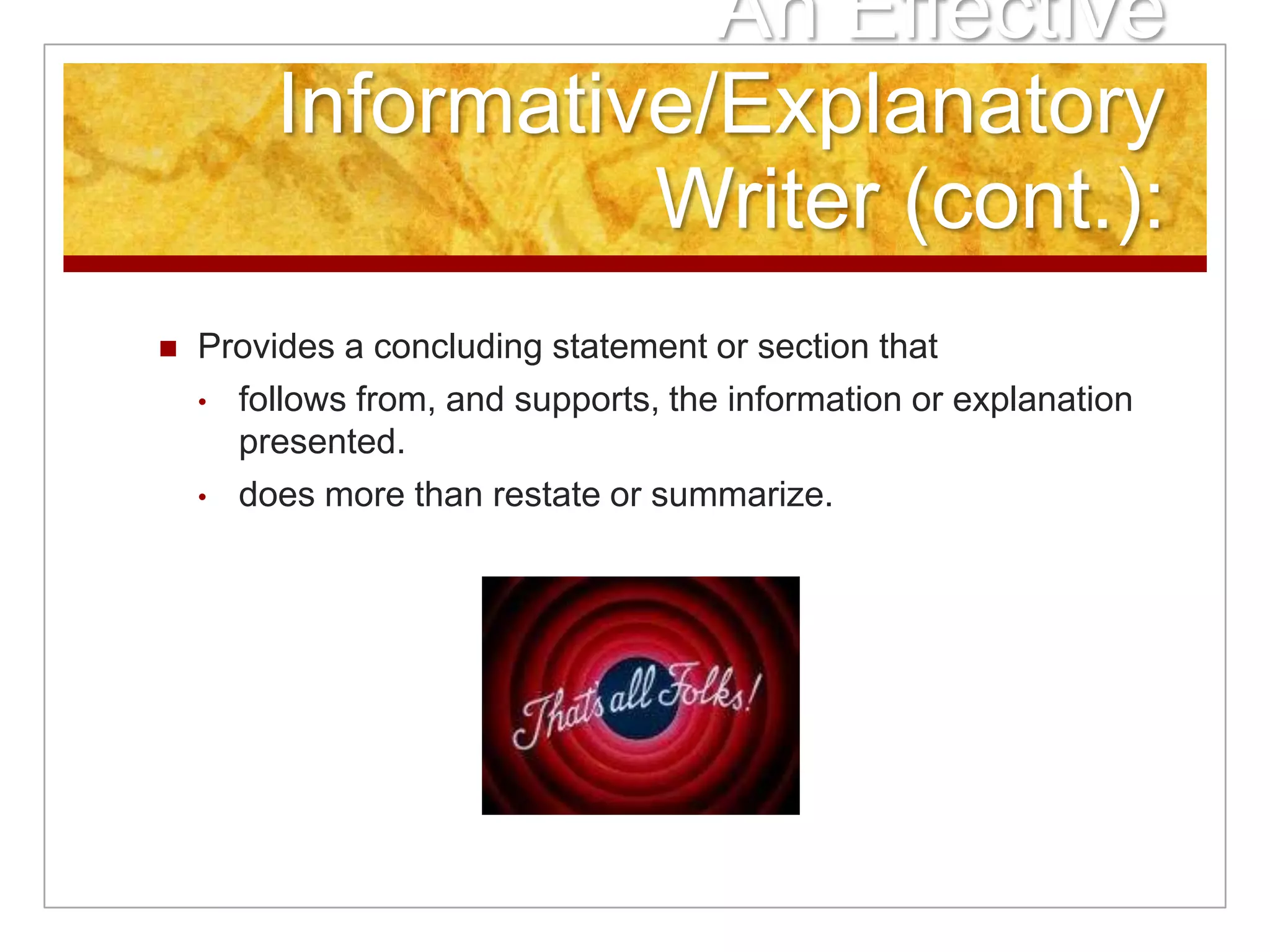 Common Core Informative/Explanatory Writing | PPTX | Educational ...