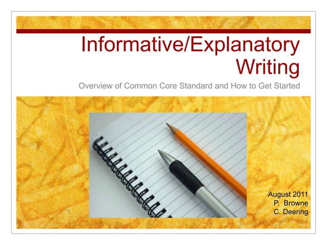 Common Core Informative/Explanatory Writing | PPTX | Educational ...